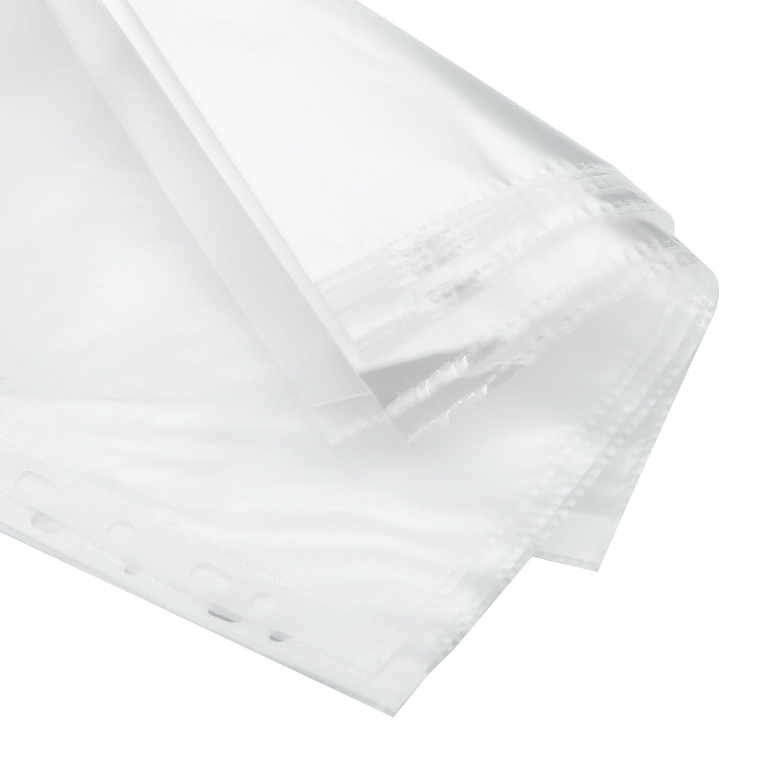 100 x A4 Clear Punched Poly Pockets Folders Filing Wallets Sleeves See ...