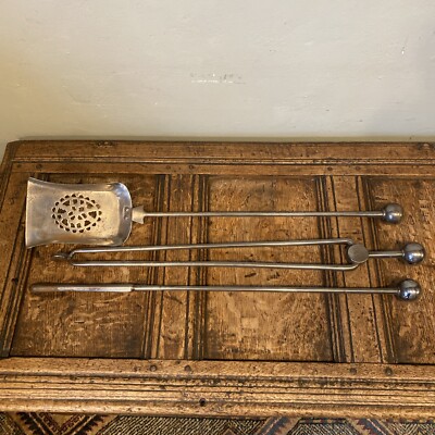 A set of Regency Polished Steel Fire Irons. C1835 | eBay UK
