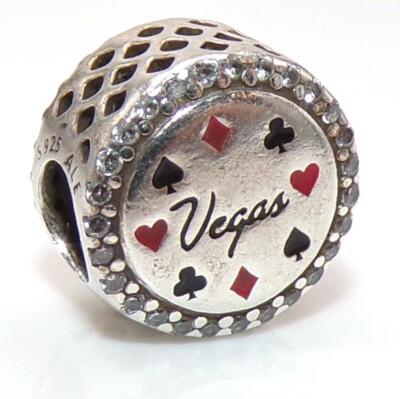 Authentic Pandora Las Vegas Sterling Silver Button Charm Bead FZ | eBay