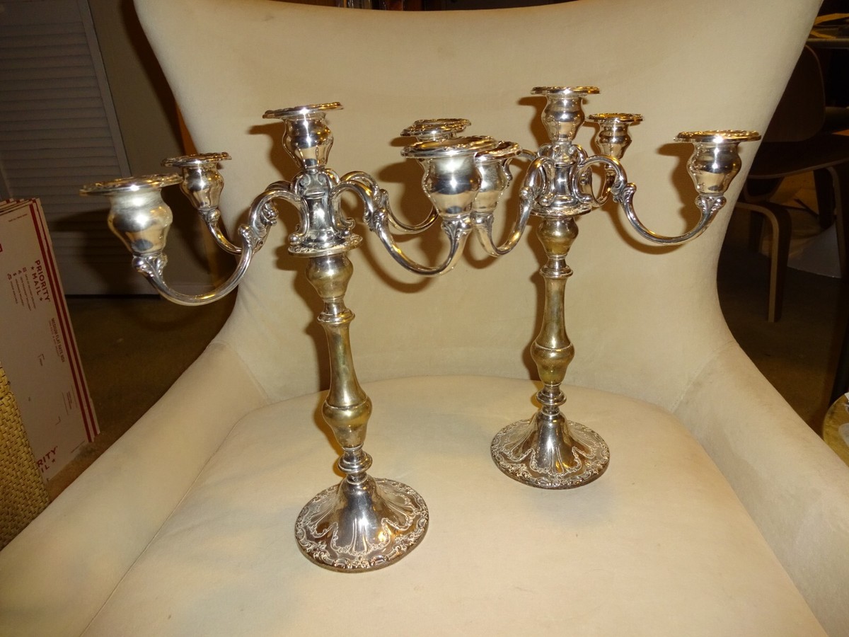 Gorham Sterling Candelabra Sterling Silver Column Candelabra By Gorham