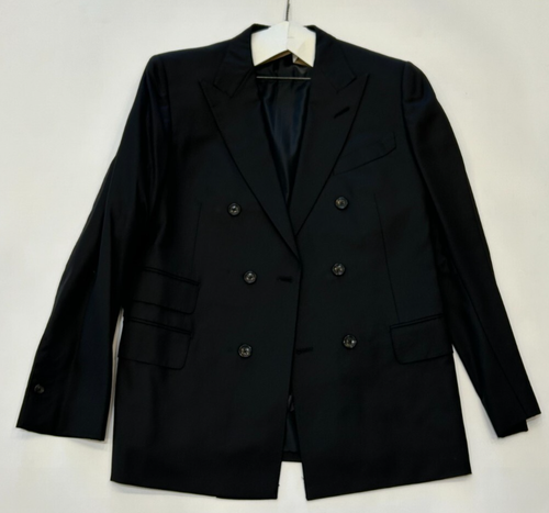 Tom Ford Blazer Men's 48R Black 100% Wool Notch Collared Long Sleeve ...