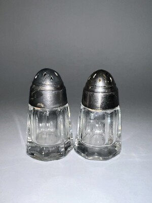 Vintage Bullet Style Glass and Metal Salt and Pepper Shakers | eBay