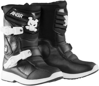 NOS ANSWER 459869 AR-1 RACING BOOTS BLACK SIZE YOUTH 1 | eBay