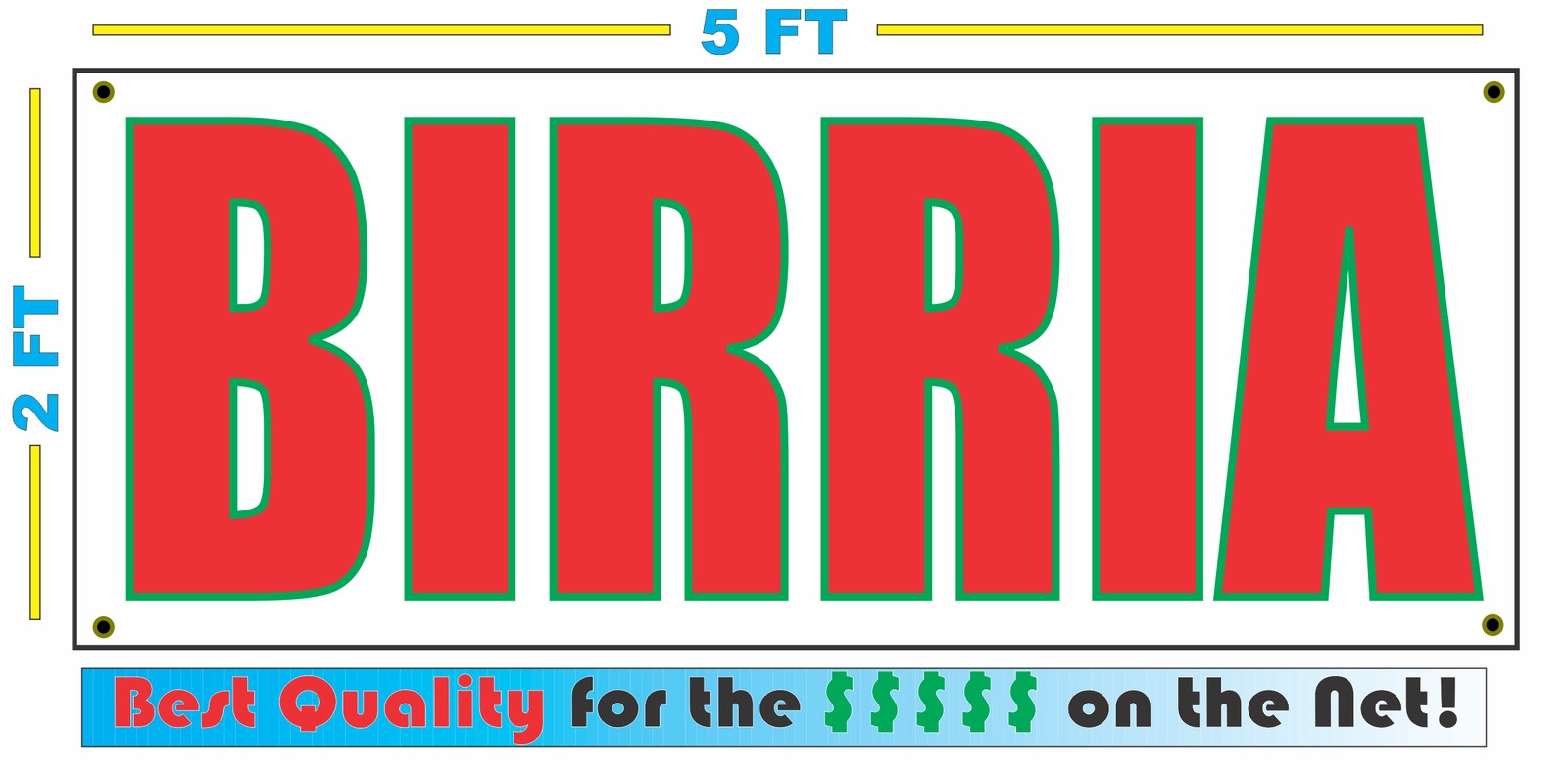 BIRRIA Full Color Banner Sign NEW 2x5 | eBay