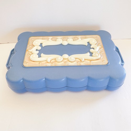 VTG Max Factor Hollywood Wig Case ~ Blue Cosmetic / Makeup / Vanity Box ...