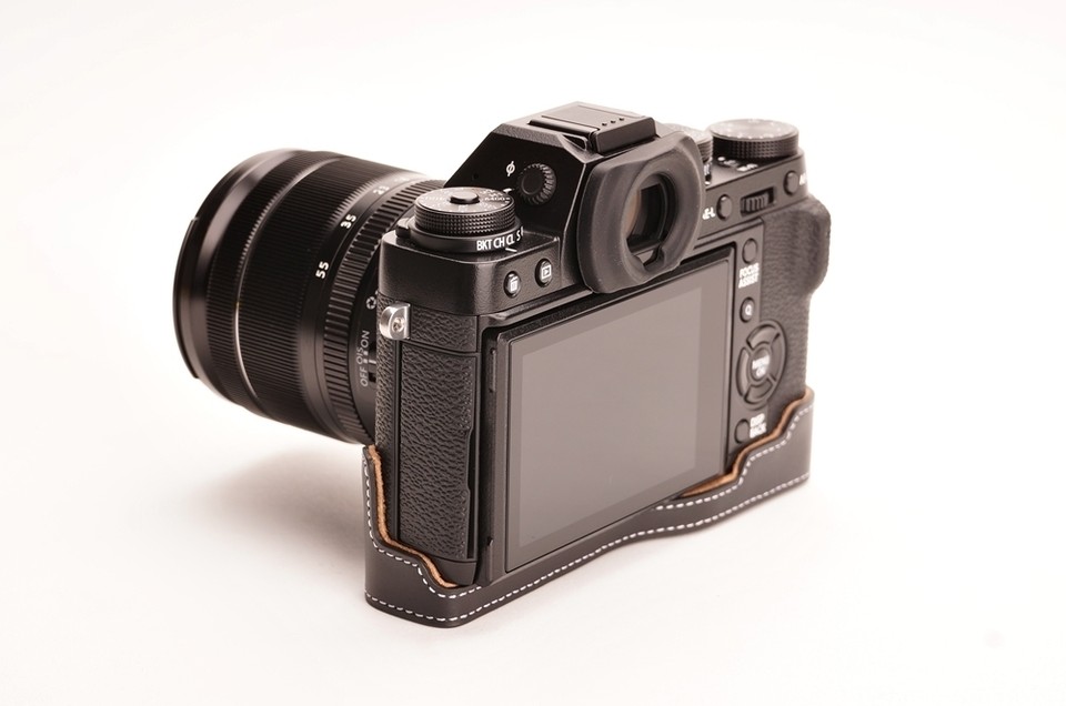 Handmade Genuine real Leather Half Camera Case bag for FUJIFILM X-T1 ...