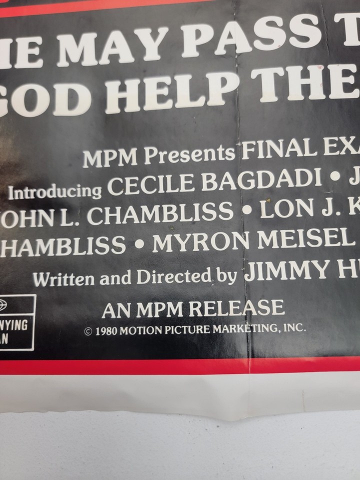 Final Exam Movie Poster 1981 27x41- Very Good Condition Original RARE ...
