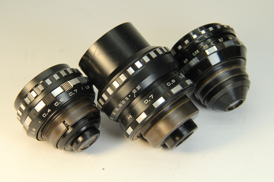 Set 3 lens Kiev-16U camera Mir-11M Vega-7-1 Tair-41M 4 Black Magic ...