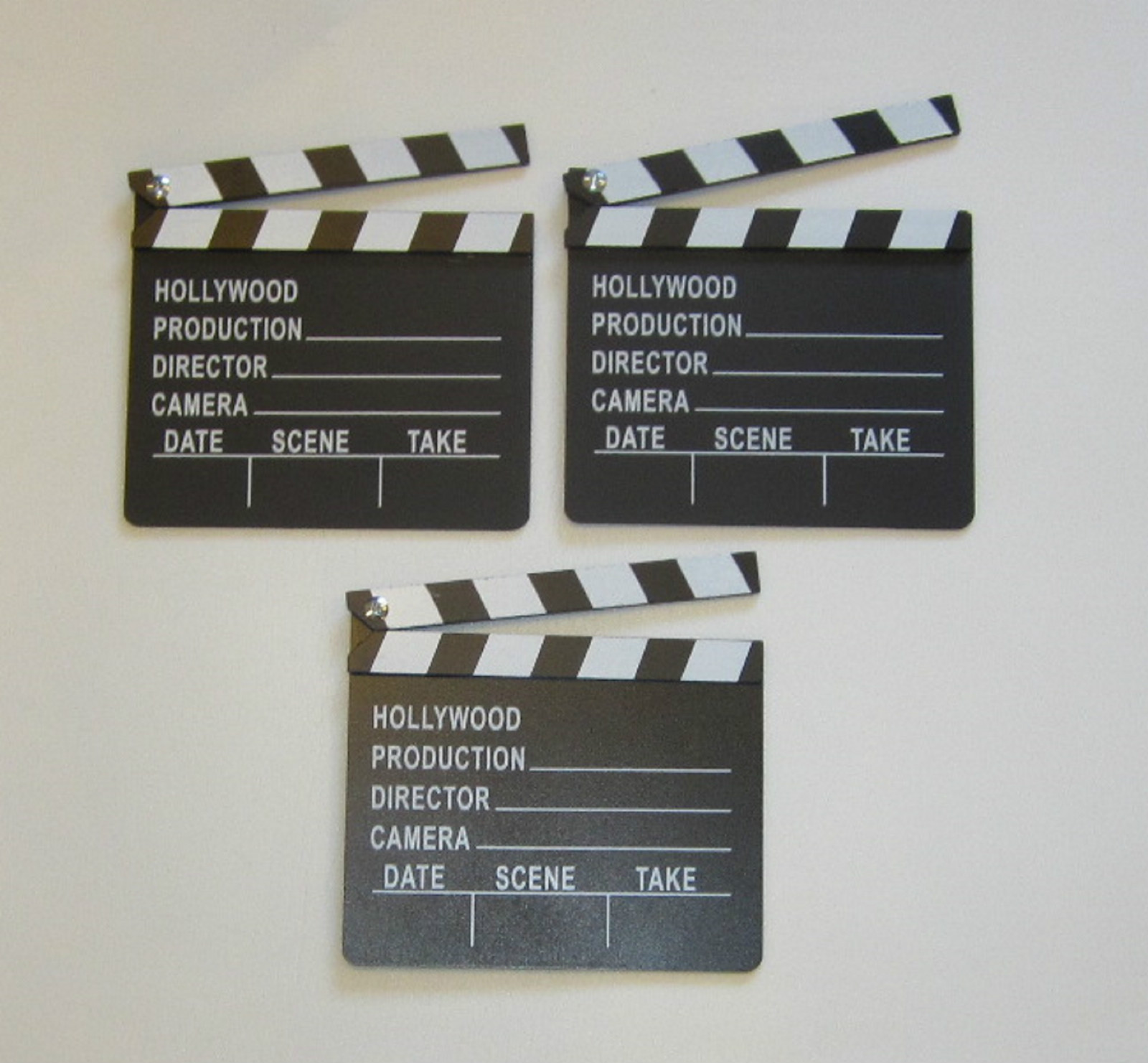 3 NEW MOVIE DIRECTOR'S CLAPBOARD PROP HOLLYWOOD CLAPPER CHALKBOARD ...