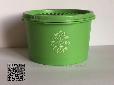 Tupperware Servalier Canister 1298 Small Green Accordion Seal 810 ...