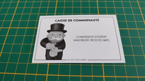 Carte caisse de communauté commission d'expert immobilier Monopoly hasbro #c25 | eBay