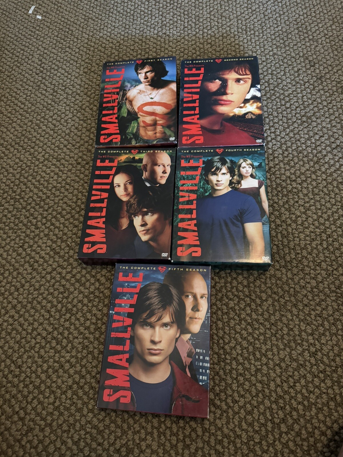 Smallville Seasons 1-5 DVD Series Sets DC Superman EUC Tom Welling lot ...