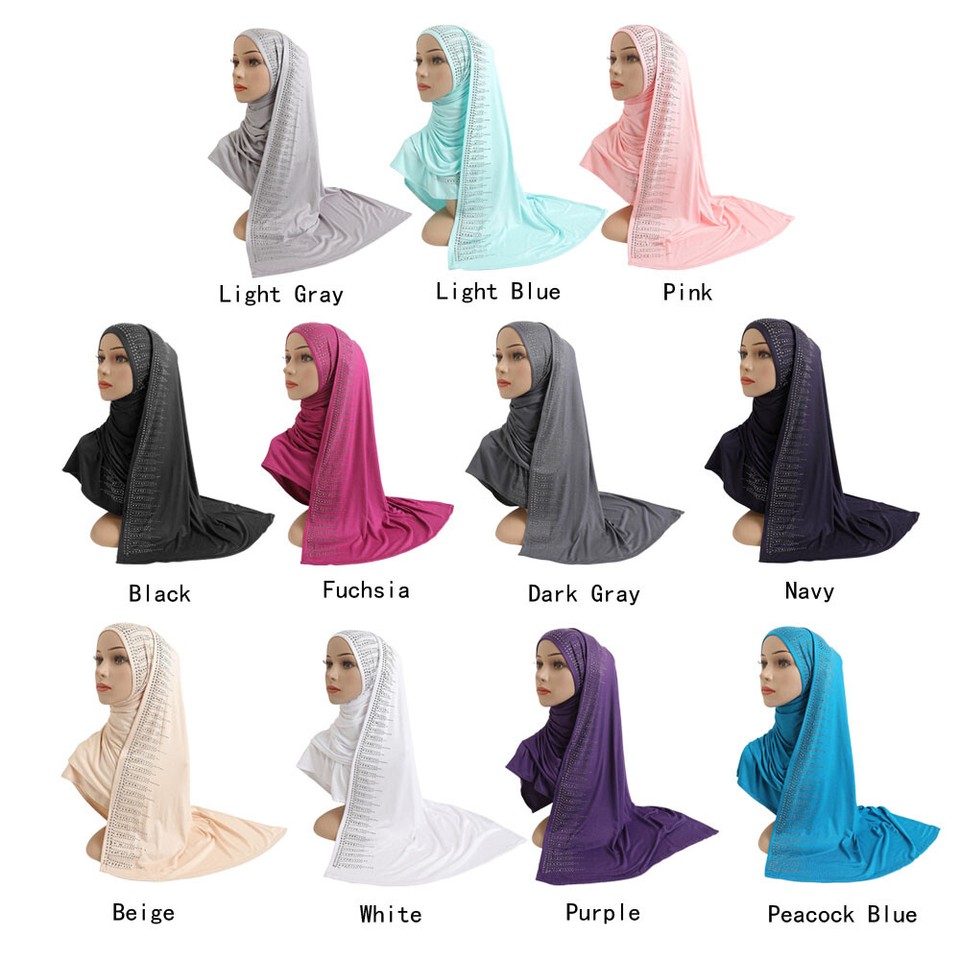 Instant Scarf Muslim Hijab Women Long Scarves Islam Turban Headscarf ...