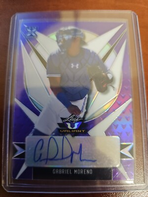 Gabriel Moreno auto autograph card 45/50 2021 Leaf Valiant purple ...