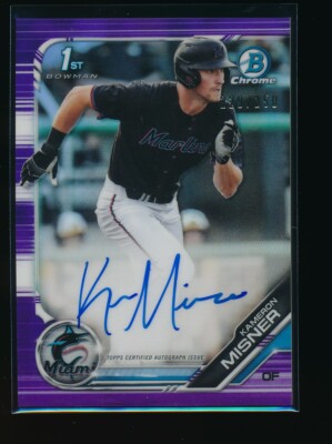 KAMERON MISNER AUTO 1st 2019 Bowman Chrome Autograph PURPLE REFRACTOR ...