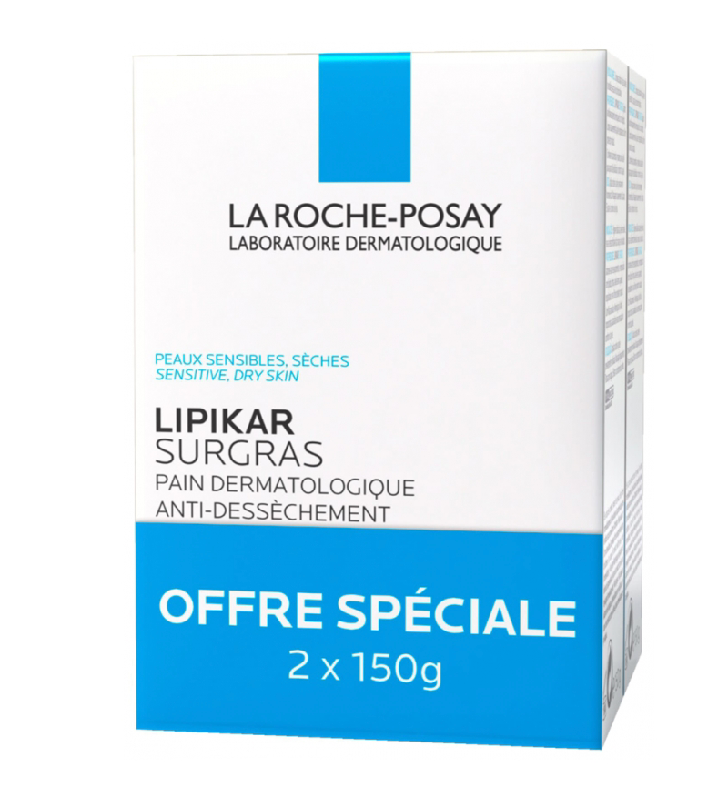 La Roche Posay Lipikar Surgras Cleansing Soap Bar 2x150g Exp.05/2027 ...
