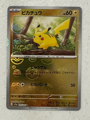 Pikachu - (Master Ball Pattern) 025/165 Sv2a: Pokemon Card 151 Holo ...