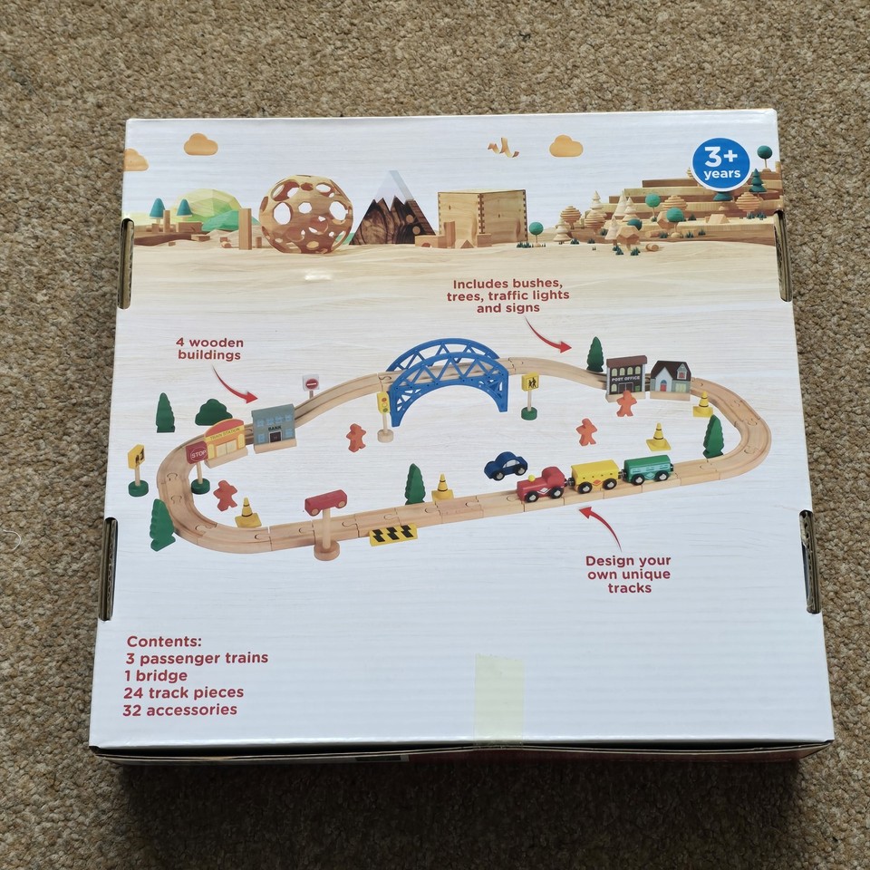 Chad Valley 60 Piece Wooden Train Set, Brand New, MINT | eBay UK