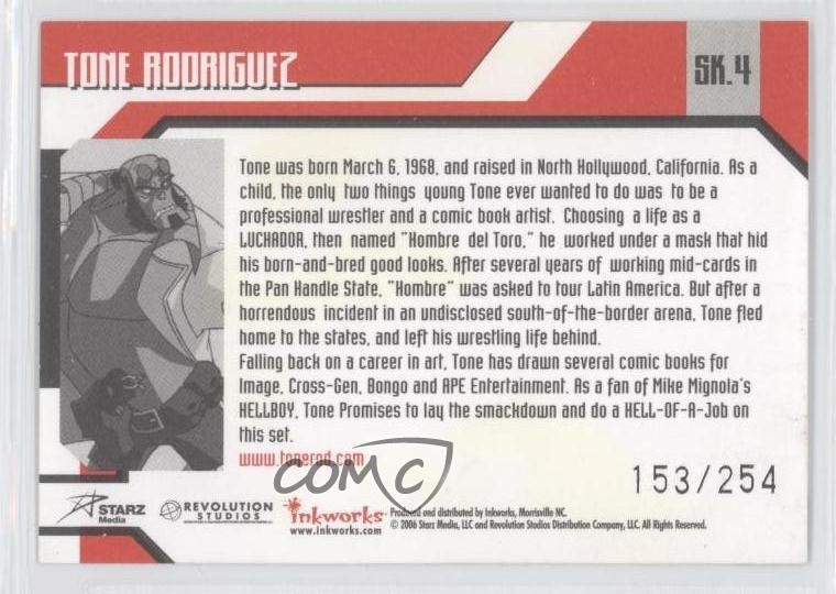2007 Hellboy Animated Sword of Storms /254 Tone Rodriguez #SK.4 Auto ...