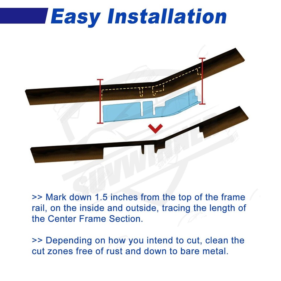 Mid Frame Rail Rust Repair Kit For Ford F150 Super Crew Cab 4 Doors ...