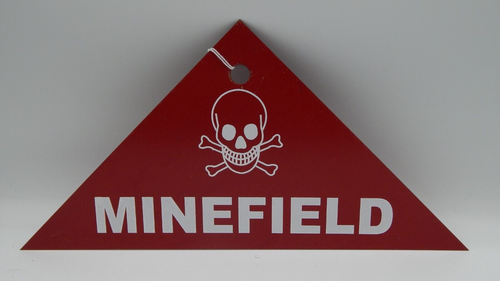 WWII Vintage Military Minefield Sign with Skull and Crossbones | eBay