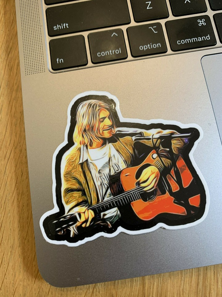 Nirvana 2x Pack Kurt Cobain Unplugged 3'' Premium Quality Vinyl Sticker ...