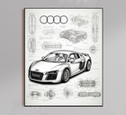 Audi R8 Poster- Audi R8 Patent Print, Audi svg, Audi R8 Art, Audi R8 ...
