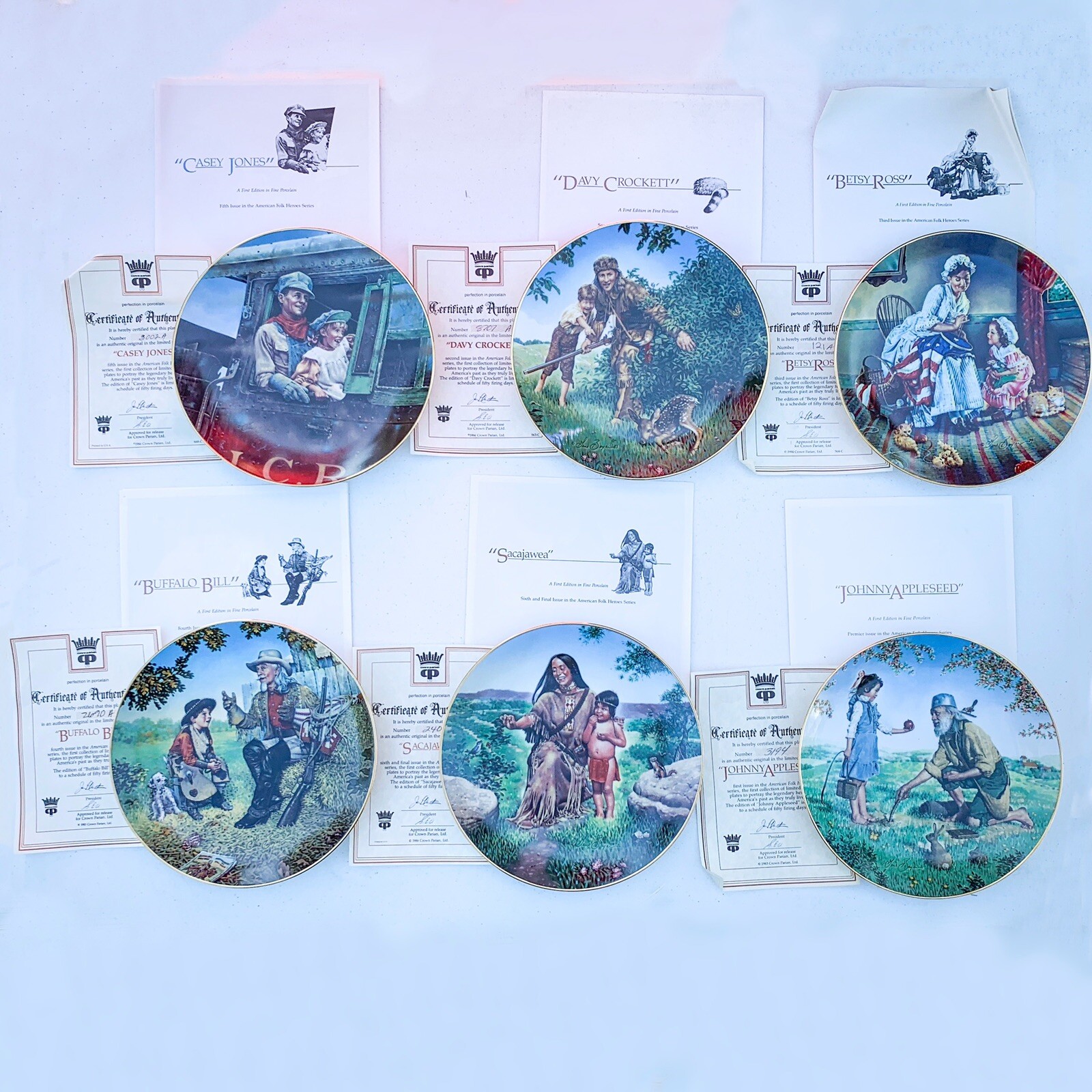 American Folk Heroes Series Collectors Plates Complete Set of 6 | eBay