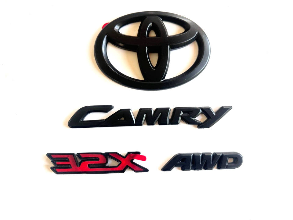 4PS 2012-2015 TOYOTA CAMRY XSE AWD Matte Black EMBLEM OVERLAY KIT 75431 ...