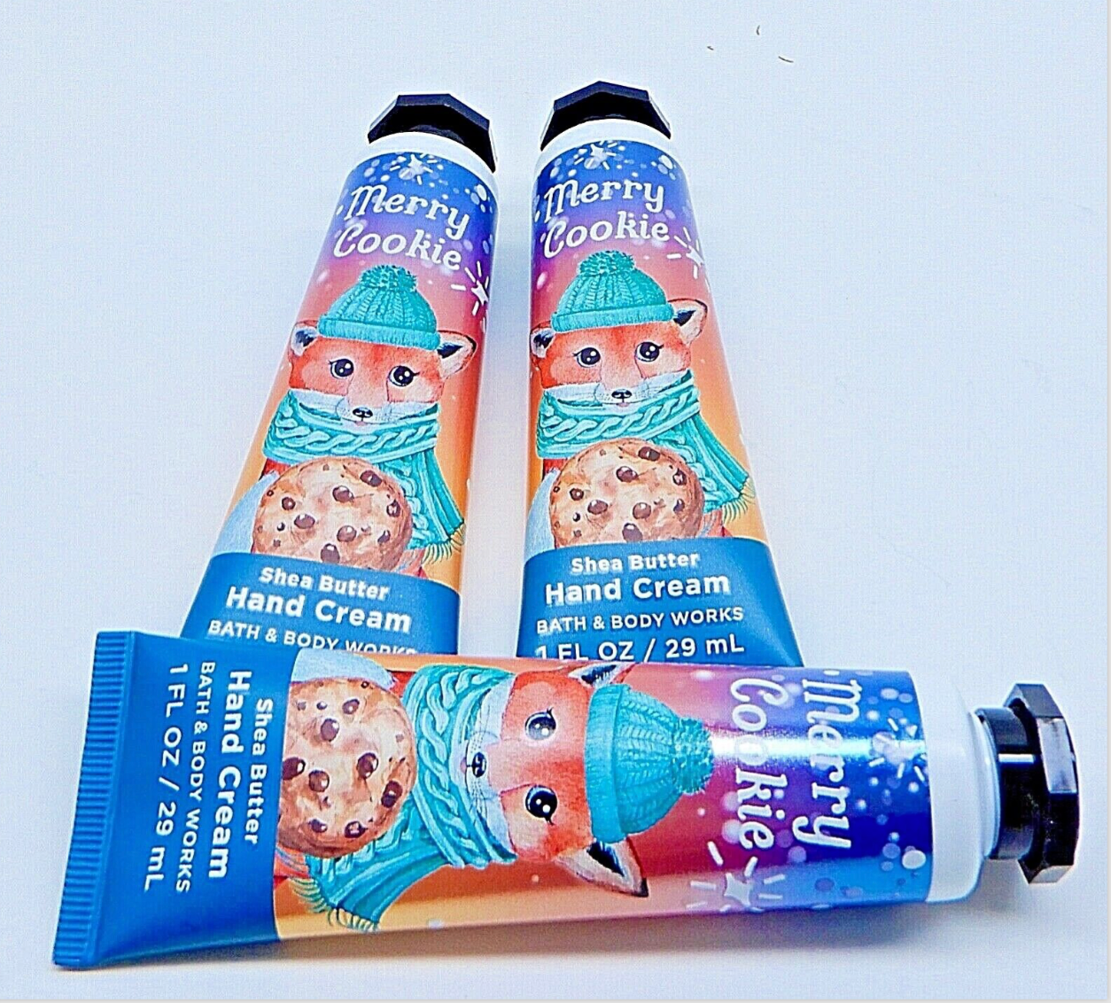 3 BATH & BODY WORKS MERRY COOKIE SHEA BUTTER MOISTURE HAND CREAM 1oz ...