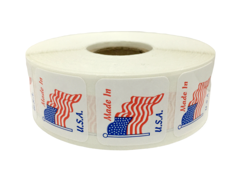 1"x1" Made In U.S.A. Labels American America Flag Adhesive Stickers ...
