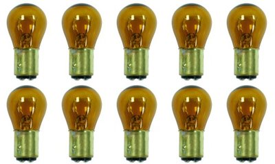 (Pack of 10) 1157NA Natural Amber Light Bulb Auto Car Miniature Lamp ...
