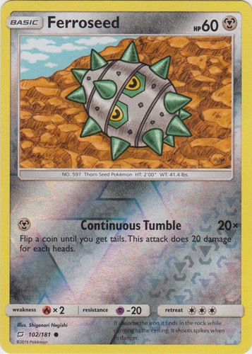 1x Ferroseed - 102/181 - Common - Reverse Holo Team Up Pokemon Near ...