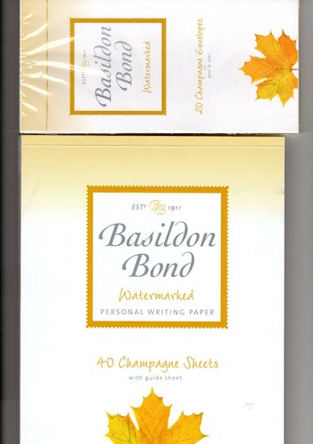Basildon Bond Writing Pad & Envelopes Medium size Champagne Colour ...