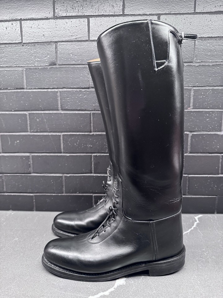 Dehner Stock Motorcycle Cop Patrol Leather Bal-Laced Boots US 11.5 D ...