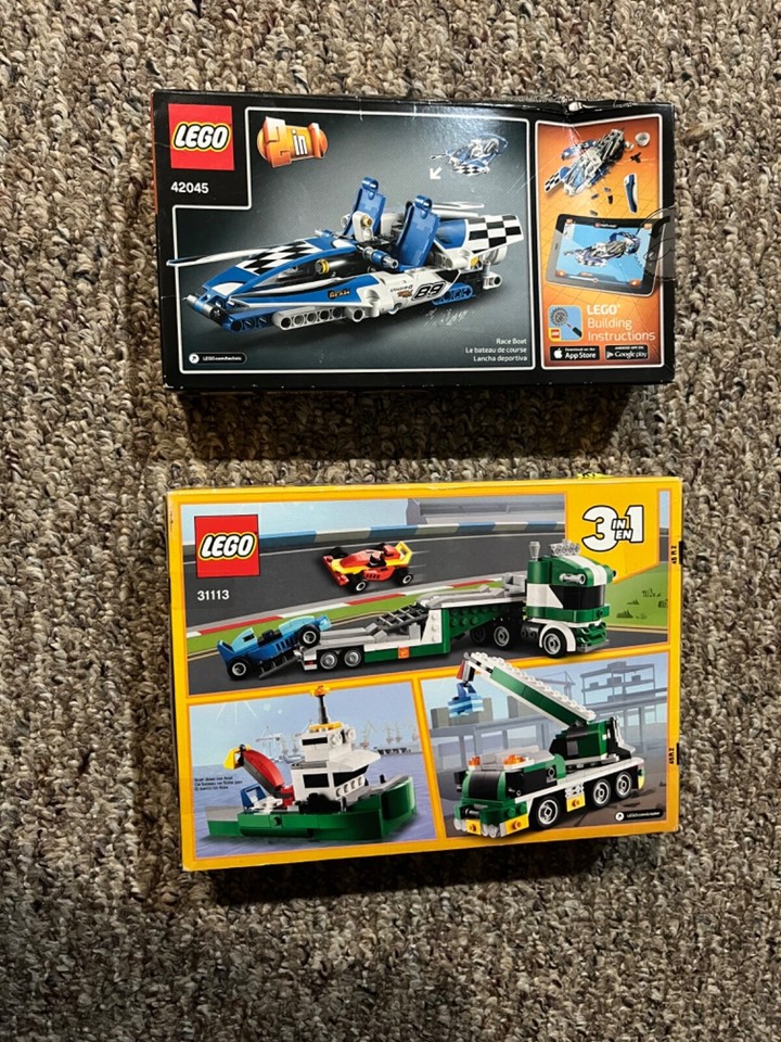 LEGO Technic Hydroplane Racer & LEGO Creator Race Car Transporter - NEW ...