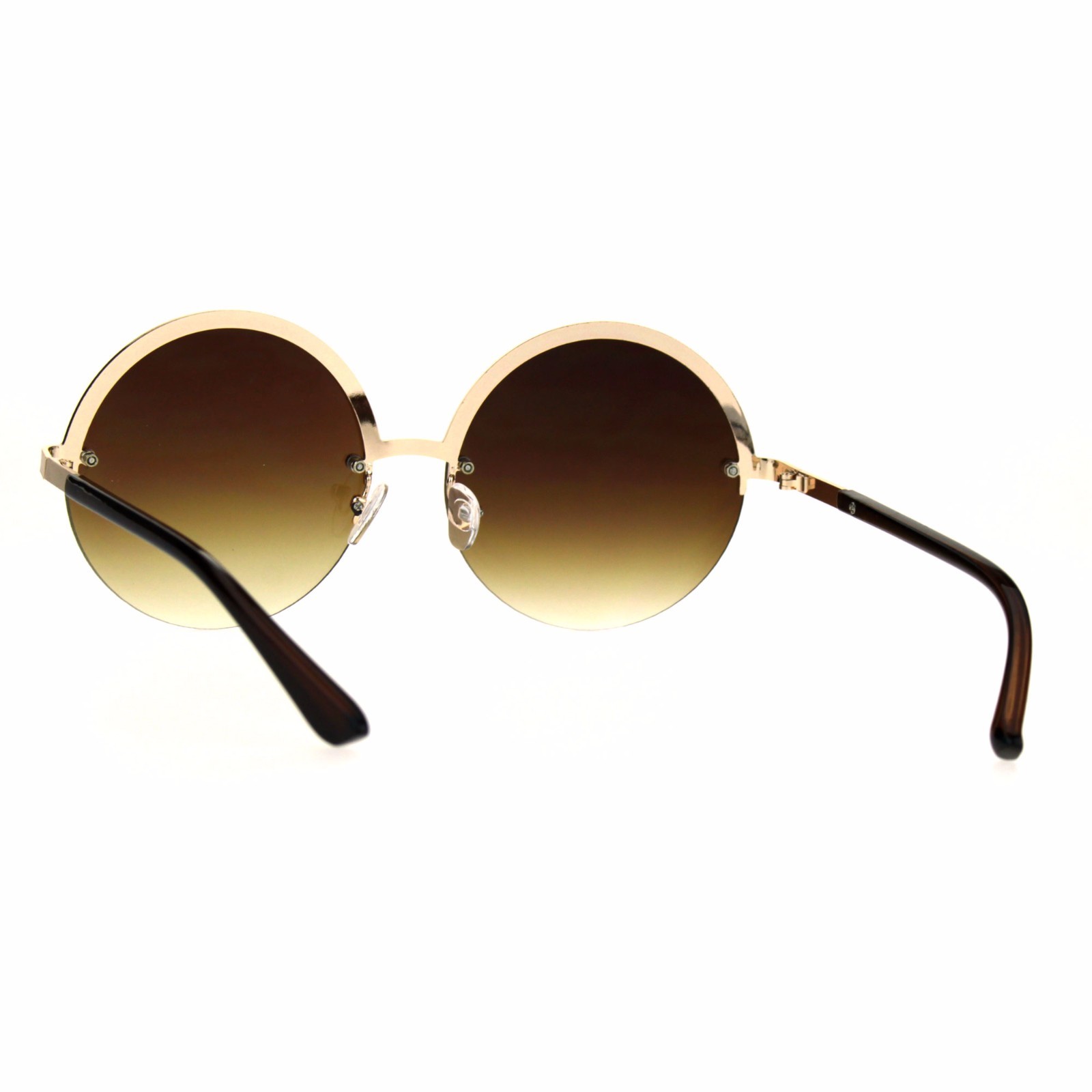 Womens Fashion Sunglasses Trending Half Rim Round Circle Frame UV 400 ...