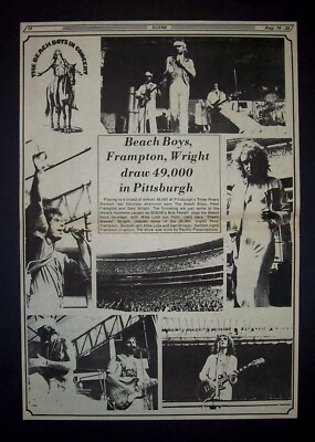 Beach Boys Peter Frampton Gary Wright Three Rivers Stadium Concert 1976 ...