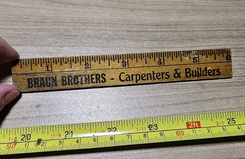 Vtg Braun Brothers Carpenters & Builders Chestnut Hill Advertising Wood ...
