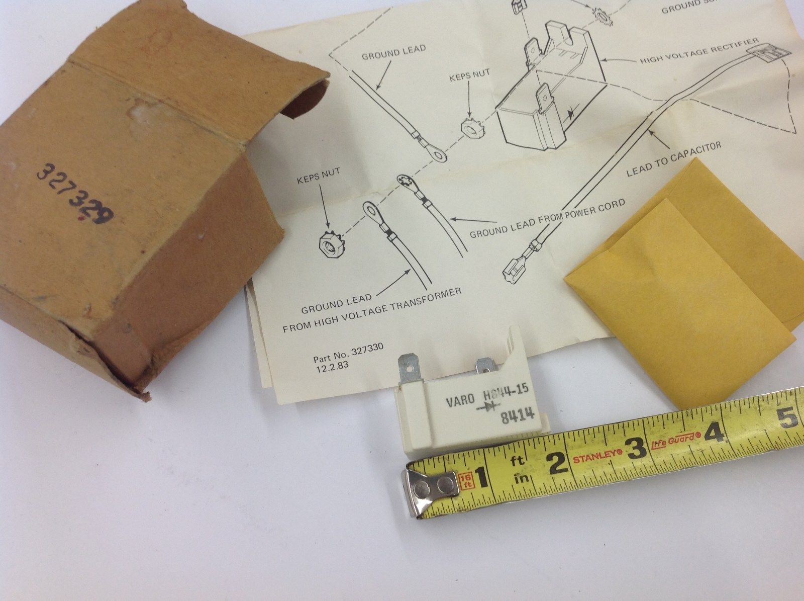 VINTAGE STOVE PARTS Whirlpool 327329 Roper Microwave Oven HV Diode ...