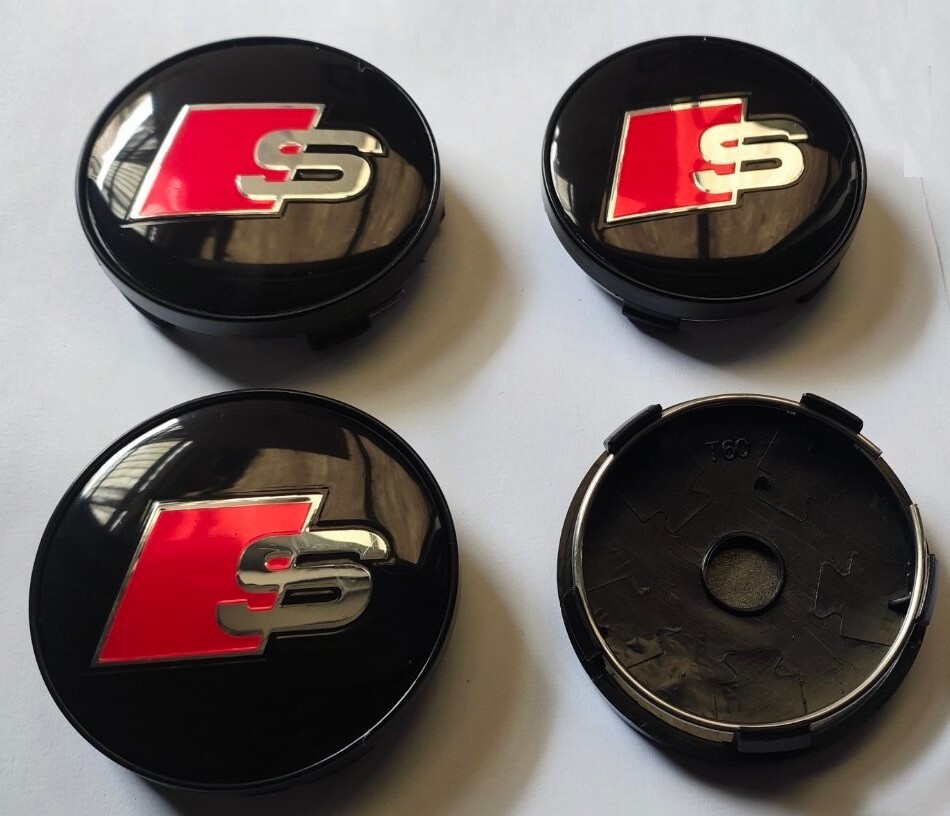 4x AUDIs Sline S-Line Wheel Hub Alloy Centre Cap Set of 4 Caps 60mm ...