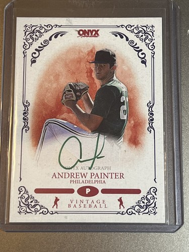 2022 Onyx Authenticated Andrew PAinter Auto Phillies /50 Green Ink Auto ...