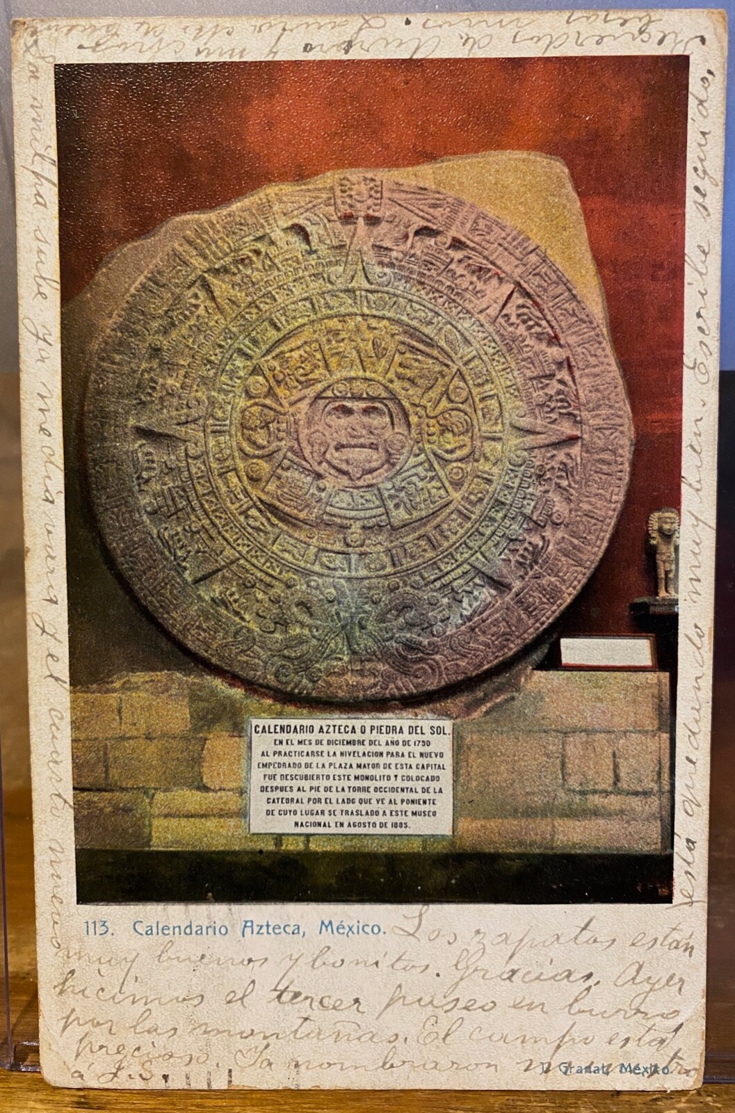 Mexican Postcard AZTEC CALENDAR Stone Mexico City DF 1905 Green 2 ...
