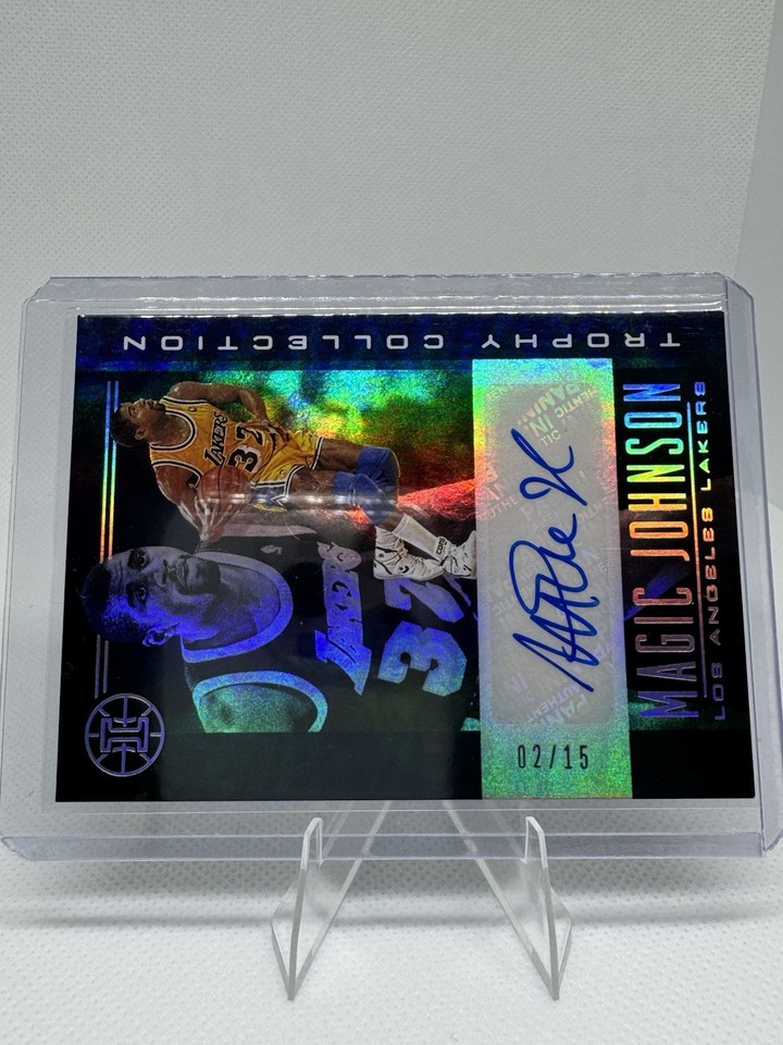 2019-20 Panini Illusions Magic Johnson TC-MJN Trophy Collection Auto ...