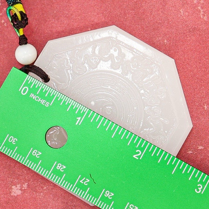 Carved Stone Bagua Disk Feng Shui Home Car Mirror Decor Amulet 2.5 In ...