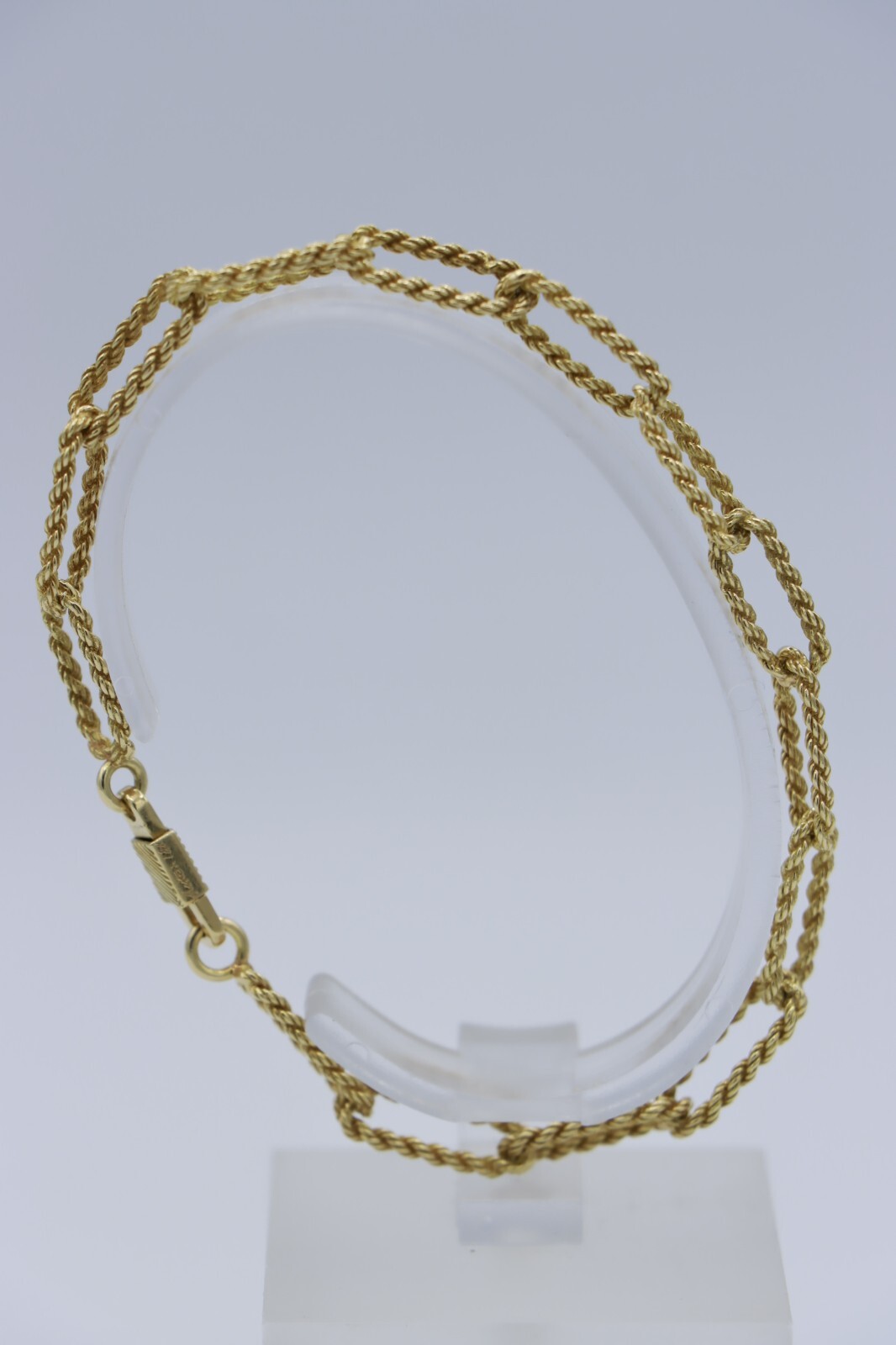 18K Yellow Gold Cable Charm Bracelet 8"HANDCRAFTED Designer NINO ...