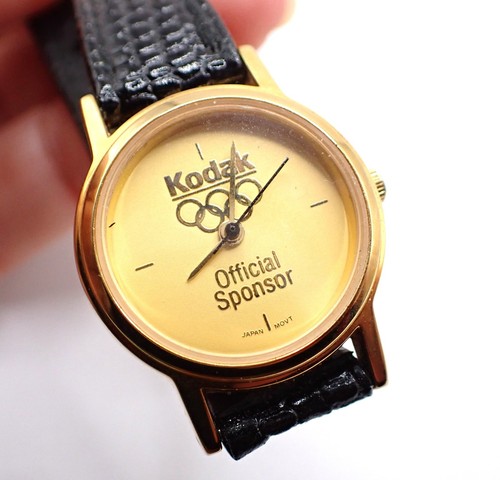 Vintage Kodak Olympic Sponsor Watch, Leather Strap Unused for repair | eBay