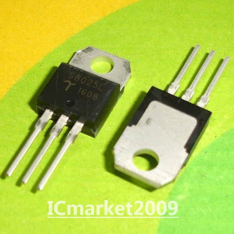 50 PCS S8025L TO-220 S8025 25 Amp Standard SCRs, RoHS Compliant ...