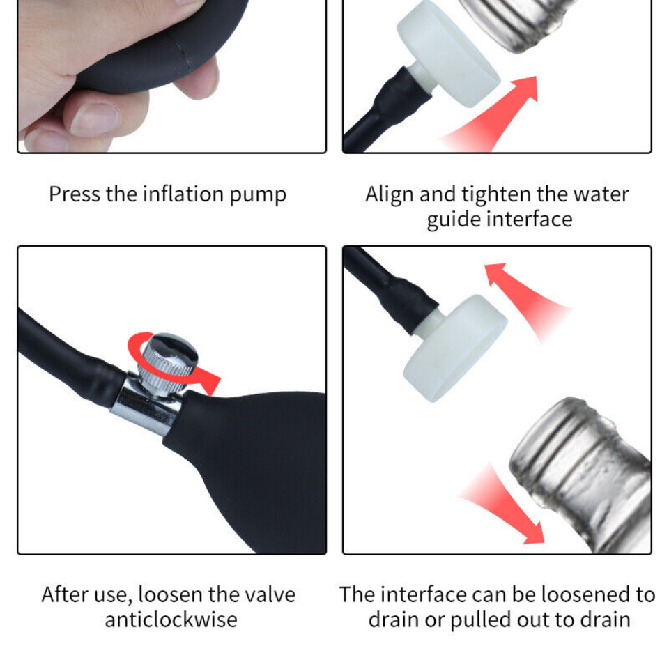 Inflatable Silicone Shower Cleansing Kit Vaginal Anal Enema Colon ...