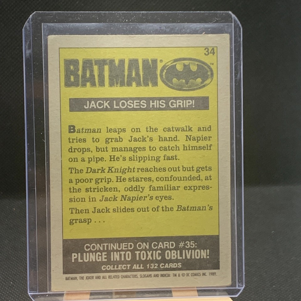 1989 Topps Batman Trading Card #34 JACK LOSES HIS GRIP! | eBay